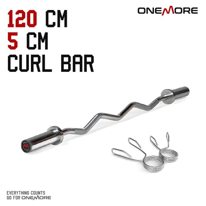 ONE MORE 120CM 5CM EZ Curl Bar Barbel Stick Stik Barbell - Shop | Tokopedia