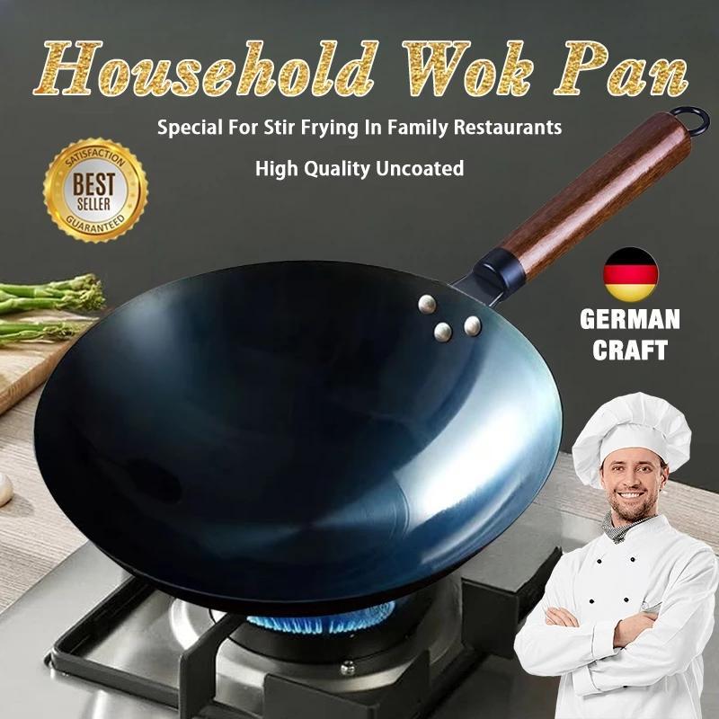 BD Wok Non Stick Heavy Duty Carbon Steel Wok Pan 32/34/36/38/40cm ...