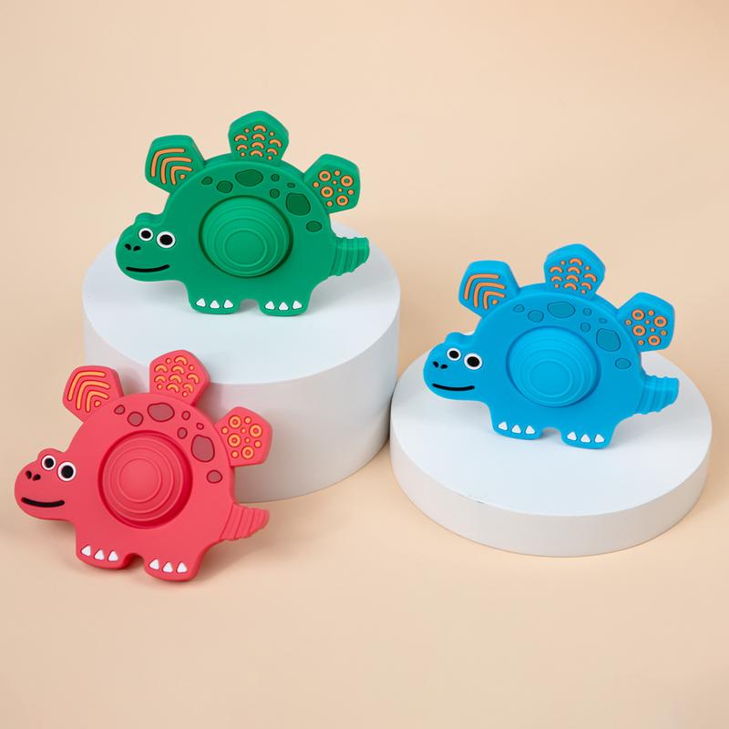 New Teething Toy Bite Fun Anti-Bite Hand Dinosaur Teether Silicone ...