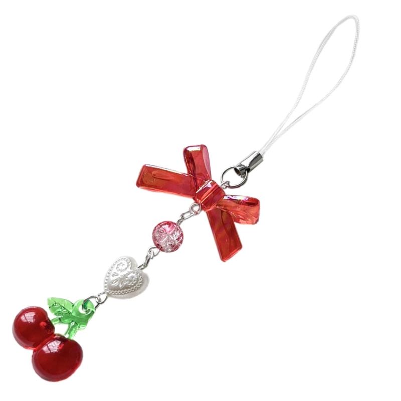 Tali Telefon Bimbit, Rekaan Ceri Merah Jambu Comel, dengan Loket ...