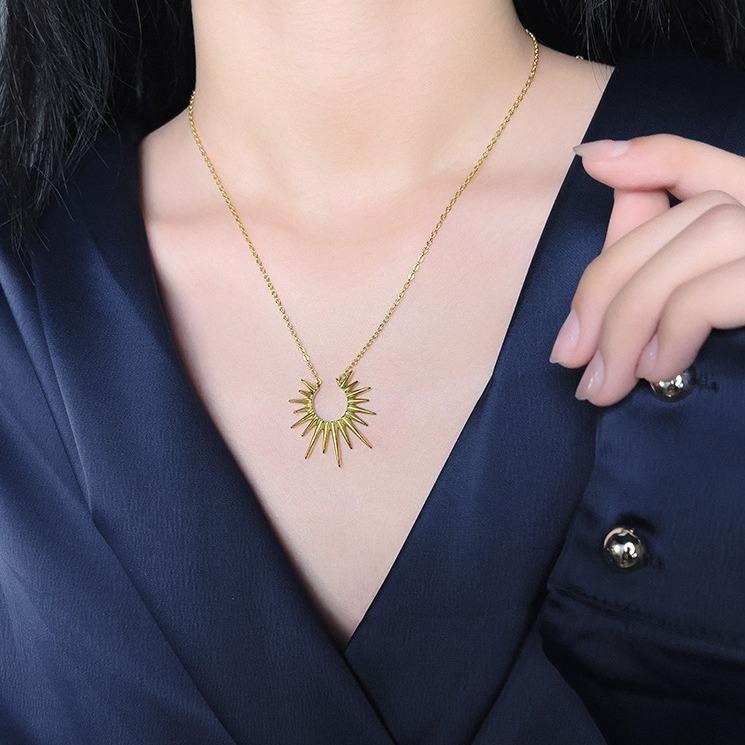 European and American Sun Necklace Made of Titanium Steel That - TikTok ...