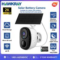 Hawkray Solar CCTV wireless Camera Indoor Outdoor Wifi HD 2K Resolution ...