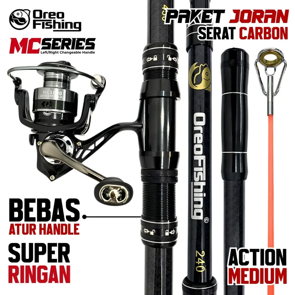 Paket Set Joran Pancing Laut Teleskopik 2.1M-4.5M High Carbon dengan ...