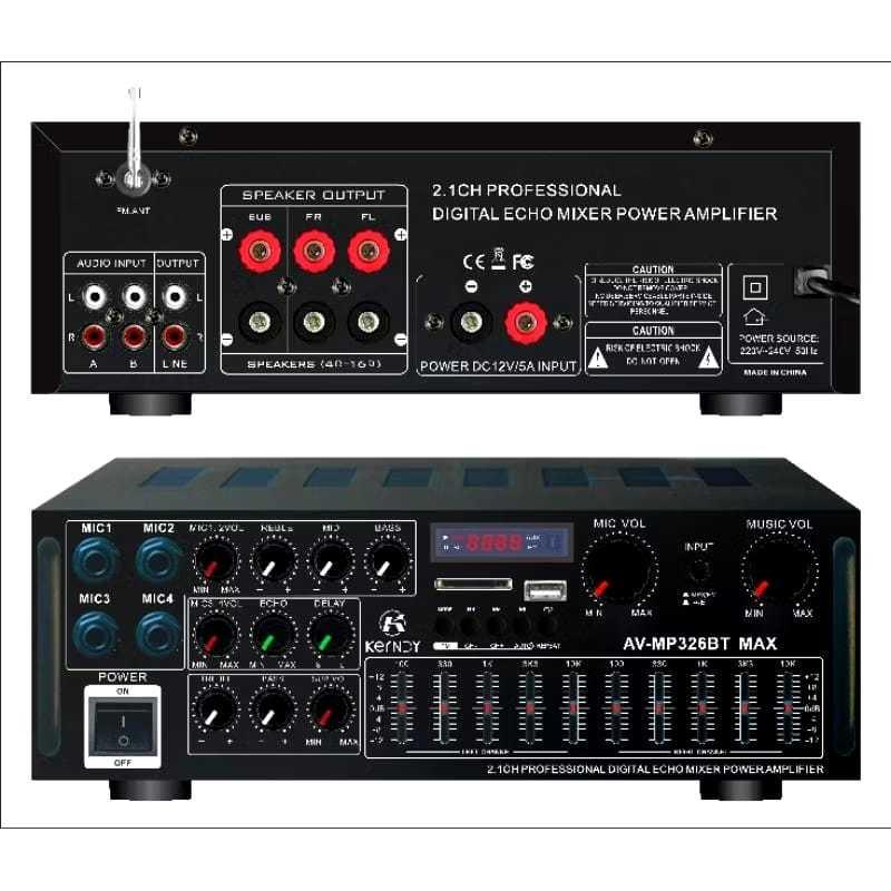 Amplifier kerndy Bluetooth 5.3 EQ Audio AV326BT MAX Channel 2.1 Full ...