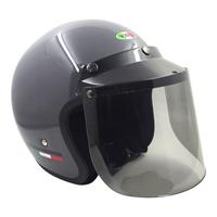 Promo Helm Retro Classic Polos Garis Bogo Dewasa SNI Cembung Datar Kaca ...