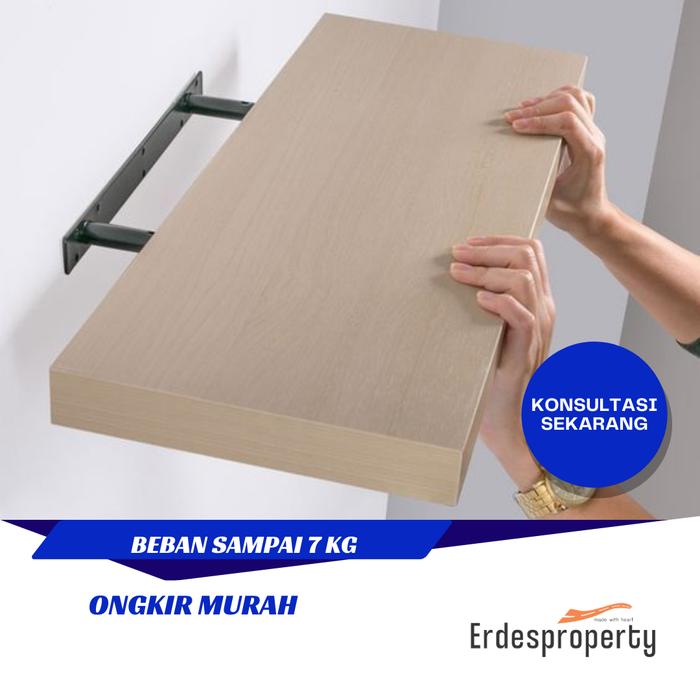 Promo Rak Ambalan Dinding Minimalis Ukuran Extra 20 CM PVC WOOD besi ...