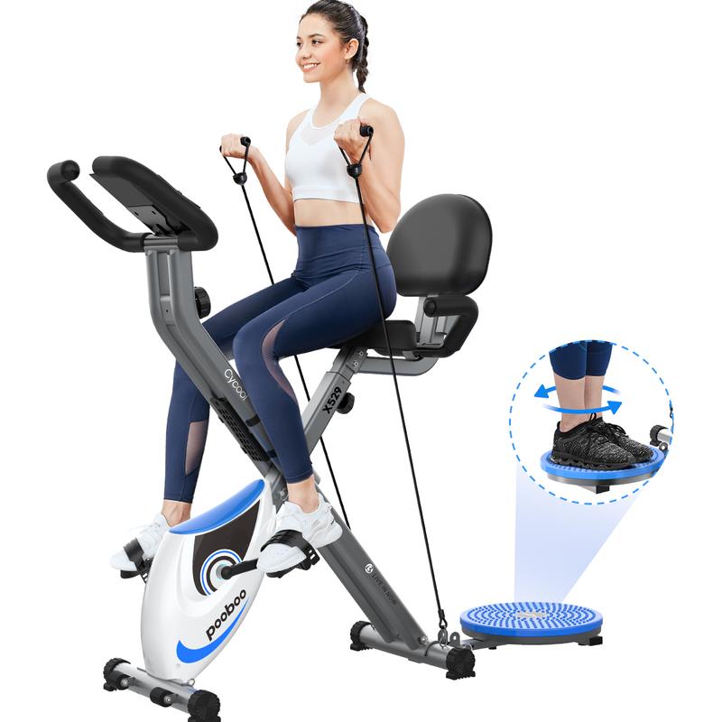 Pooboo 4 in 1 Exercise Bike Foldable Riding Cycle for Home X - TikTok Shop