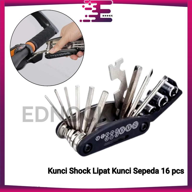 Kunci Shock Lipat Kunci Sepeda 16 pcs Tools 16in1 Kunci Oben - Shop ...