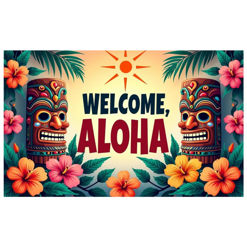 Welcome Hawaii Party Backdrop Banner Aloha Luau Decor Background ...
