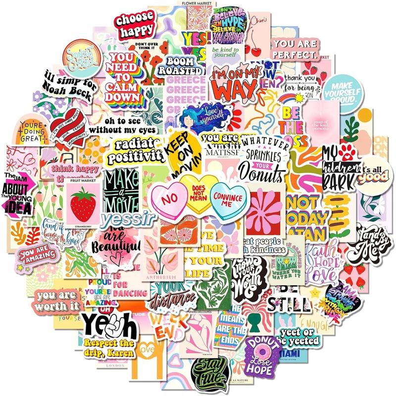 100 count Aesthetic Art Stickers,Motivational Sticker Pack,Positive ...