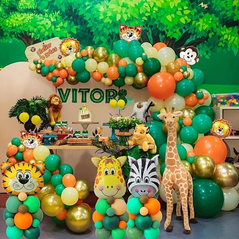 Jungle Animal Theme Balloon Arch Kit, 161pcs Balloon Garland Set ...