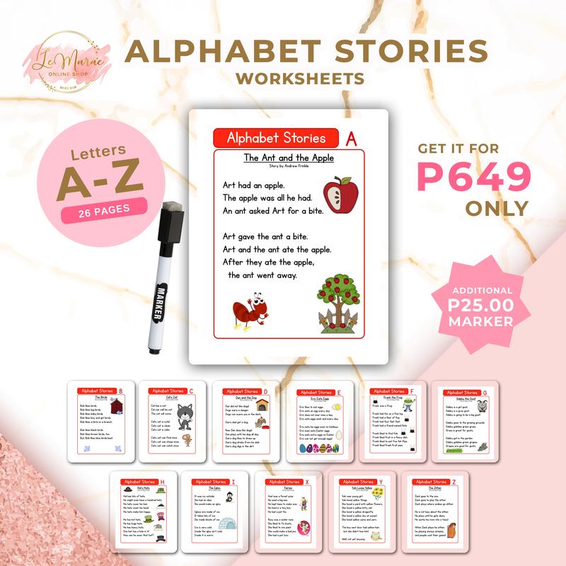 Alphabet Stories A to Z Stories Laminated Reading Worksheets - TikTok ...