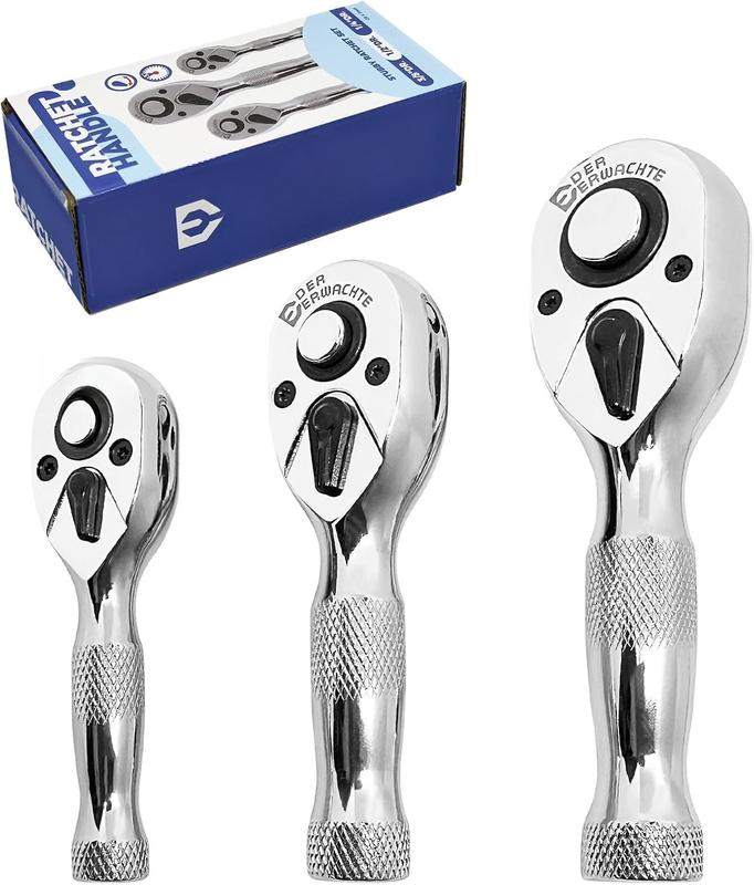 3- Stubby Ratchet Set, Quick Release Reversible, 1/4", 3/8", - TikTok Shop
