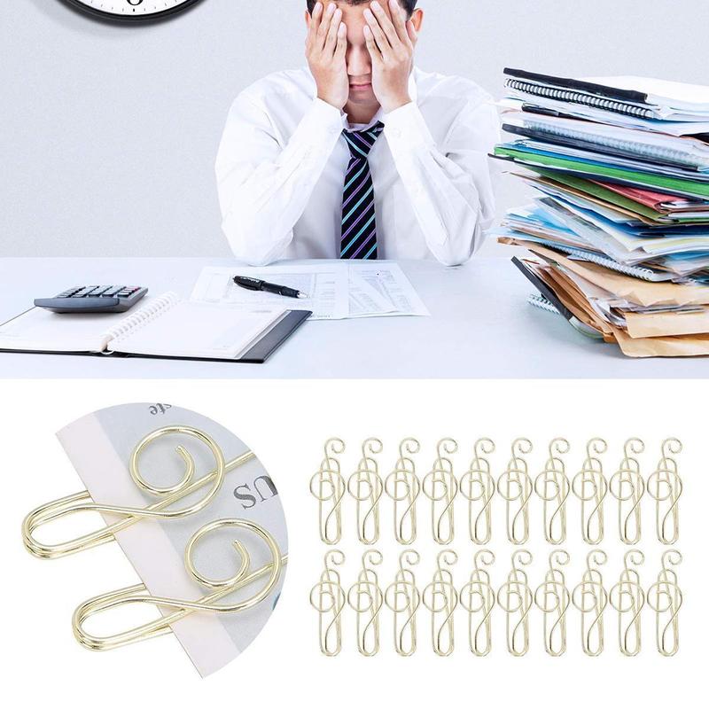 20 Note Paper Clip Binding Creative Metal Paper Clip Shaped Paper ...
