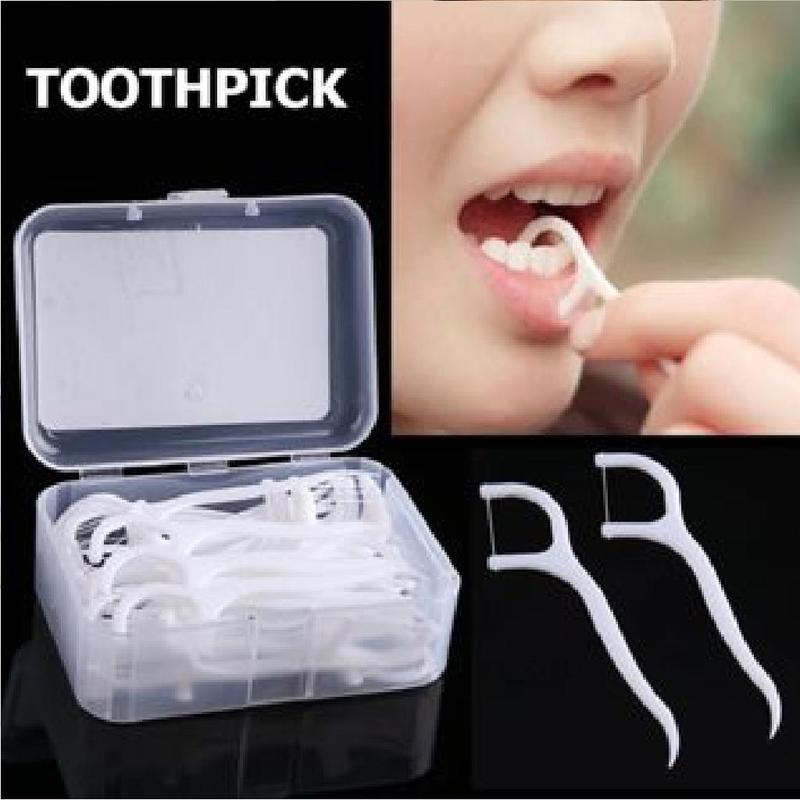 Tooth Floss 1Box(50Pcs) Floss Stick Dental Floss Stick Denta - TikTok ...