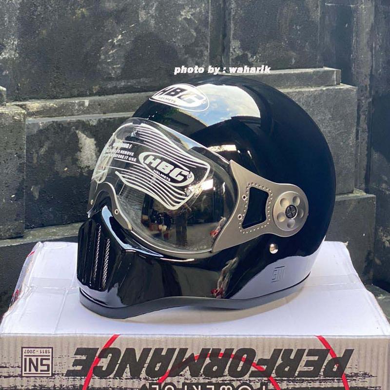 Helm Cakil HBC Original Hitam Glossy + Visor Motorcycle - Shop | Tokopedia