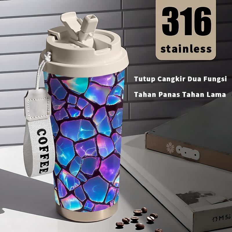 Tumbler Coffee Mug Pattern Drinking Bottle Aesthetic CUP Case 500 ML ...
