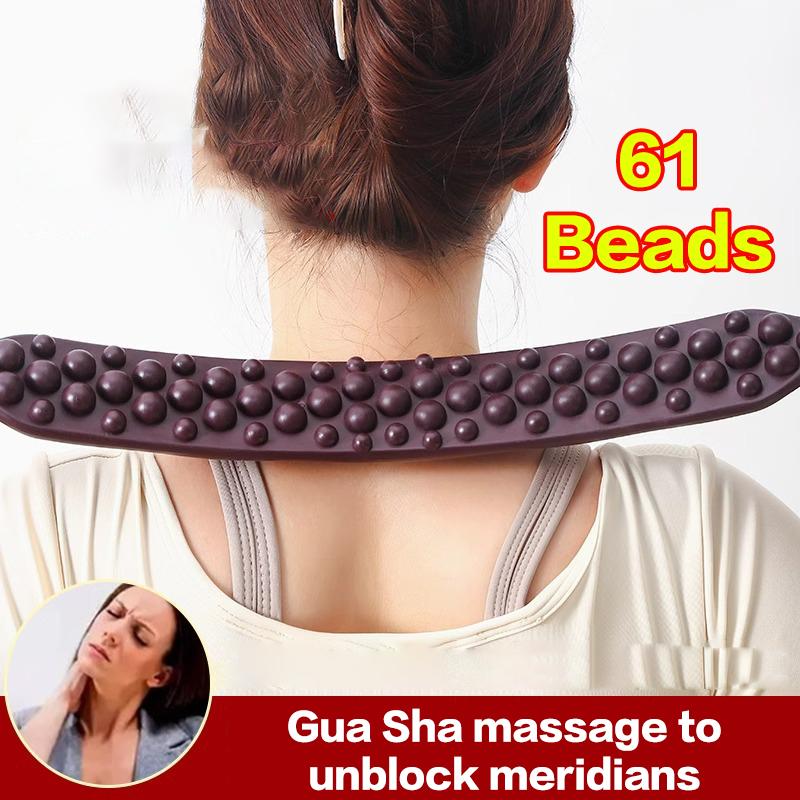 61 Beads Universal Back Massage Tendons Wood Scraping Stick Point ...