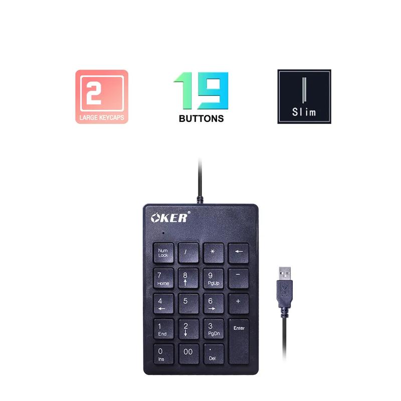 OKER SUPER SLIM MINI KEYPAD คีย์บอร์ดแป้นตัวเลขหัวเสียบ USB รุ่น ...