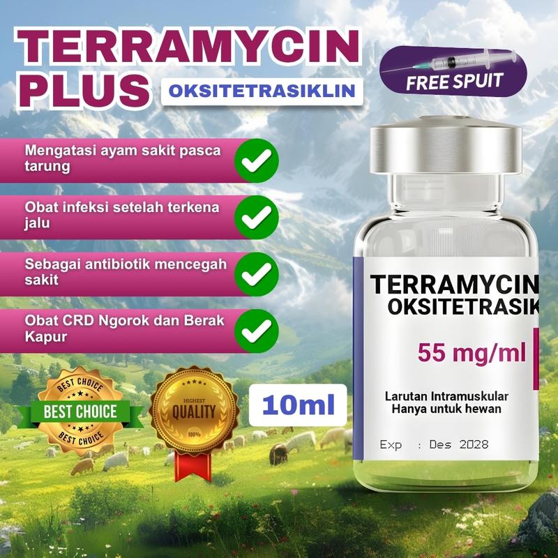 TERRAMYCIN PLUS INJ 10ml - Obat Untuk Ayam - Obat CRD Ayam - Shop ...
