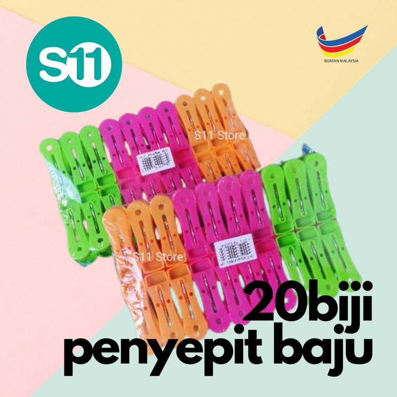 20pcs 8989 Clothes Peg/Penyepit Baju Plastik - TikTok Shop Malaysia