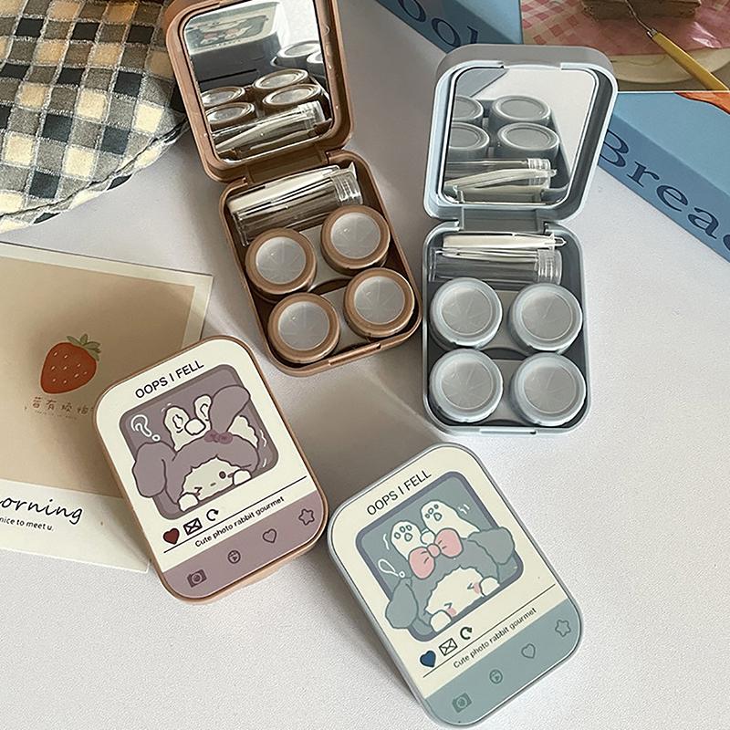 Cute Cartoon Contact Lenses Case Kit Travel Portable Contact - TikTok ...