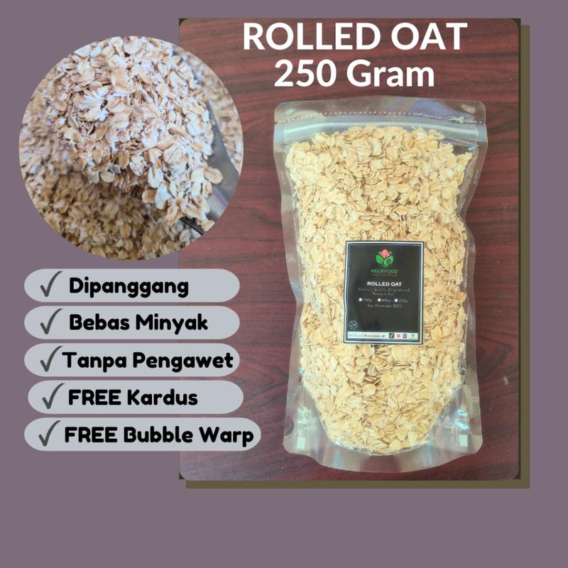 ROLLED OAT 250 GRAM DIPANGGANG - GANDUM UTUH PREMIUM Oatmeal Granola ...