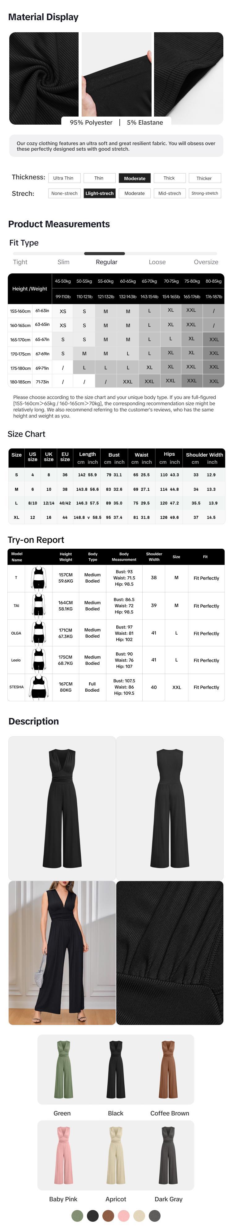 YOZY Deep V Neck Ruched Tank Jumpsuit, Sleeveless Wide Leg Jumpsuit ...