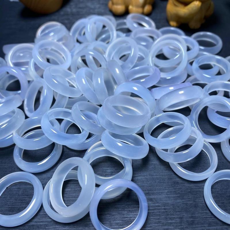 Aksesori Cincin Larian Batu Akik Putih, Asli, Gelang Bulat DIY ...