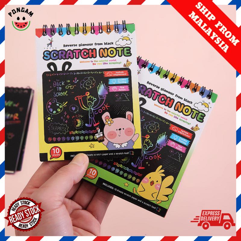 Rainbow Scratch Notebook Magic Drawing Painting Paper Notebook - TikTok ...