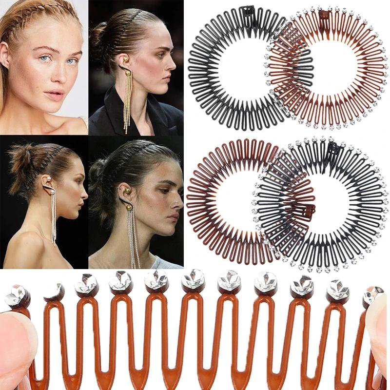 Plastic Full Circle Stretch Flexible Comb Teeth Headband Hai - TikTok ...