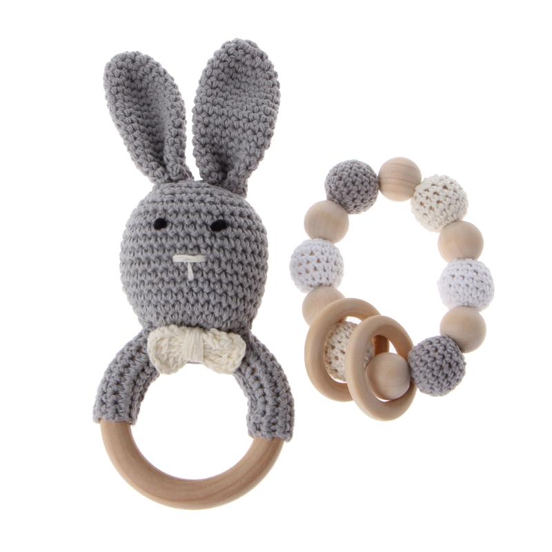 yumia Bunny Crochet Rabbit Baby Teether Newborn Bunny Rattle Toy ...