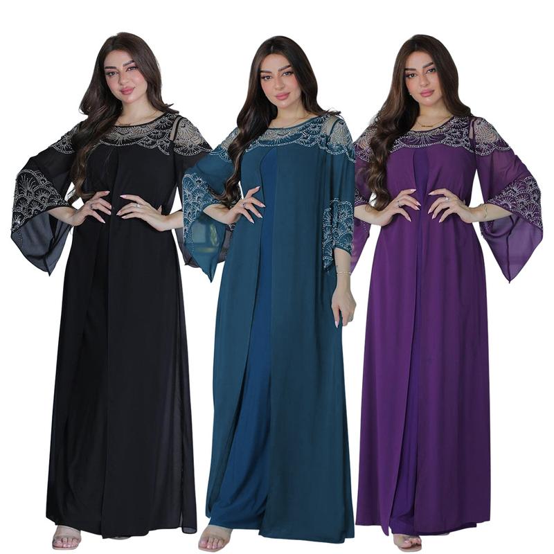 Abaya Dua Keping Muslim Timur Tengah, Fesyen, Berlian buatan - TikTok ...