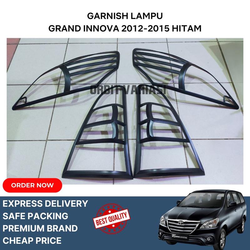 GARNISH LAMPU MOBIL DEPAN BELAKANG GRAND INNOVA 2012-2015 HITAM - Shop ...