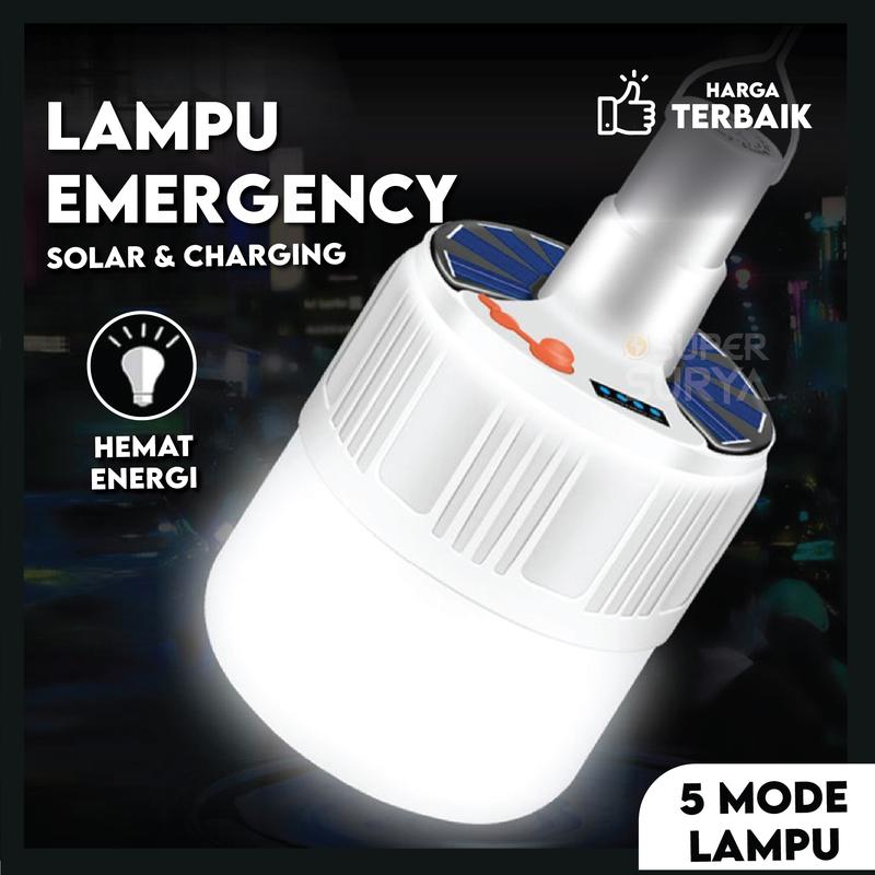 Lampu Emergency Solar Panel Surya 3D LED Hemat Energi Rechargeable ...