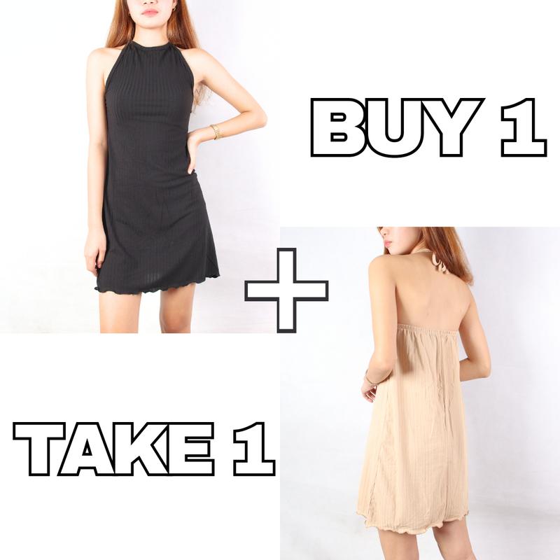 SASA Buy 1 Take 1 Sugar Casual Self tie Backless Dress Halter - TikTok ...
