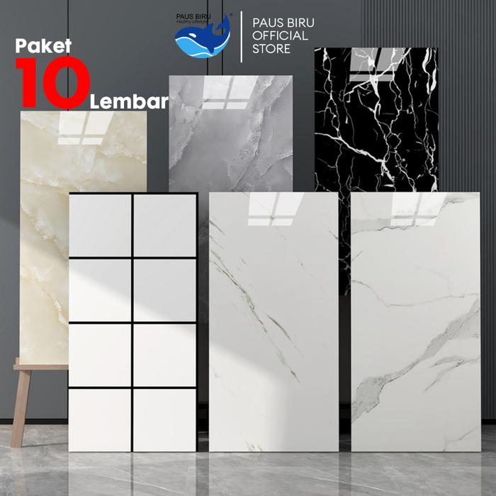 Promo Paus Biru - Paket 10 Lembar Vinyl Marble Wallpaper Dinding Granit ...