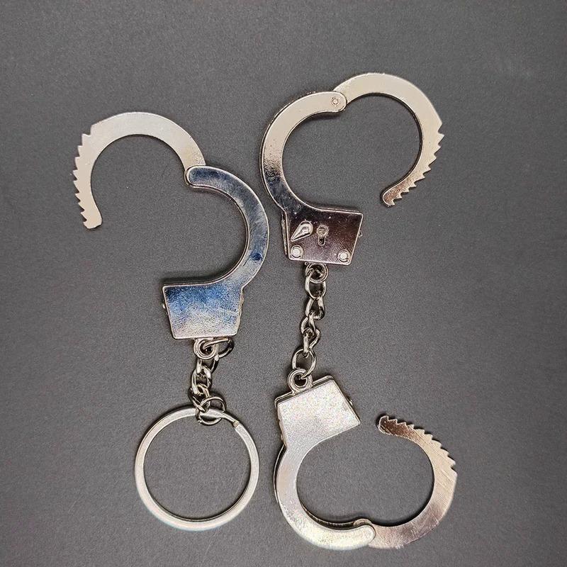 Creative Simulation Can Open Handcuff Keychain Metal Car Pendant ...