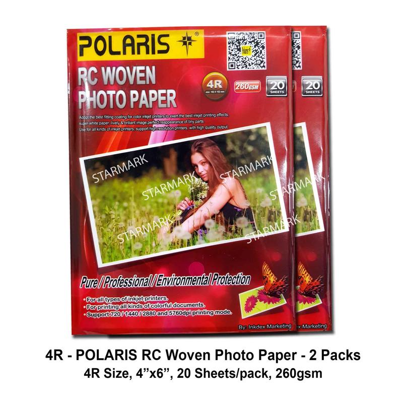 Polaris RC Woven Photo Paper Papers 4R Size, 4x6 inches, 20 Sheets ...