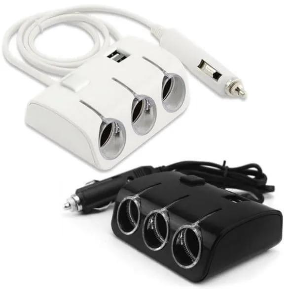 Charger Saver Mobil Modern 3 Lubang Plus 1 Usb / 3 Way Hitam - Shop ...