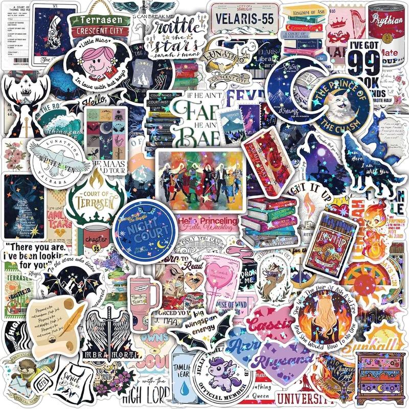 102 count SJM Fantasy Book Stickers, Holographic Bookish Acotar ...