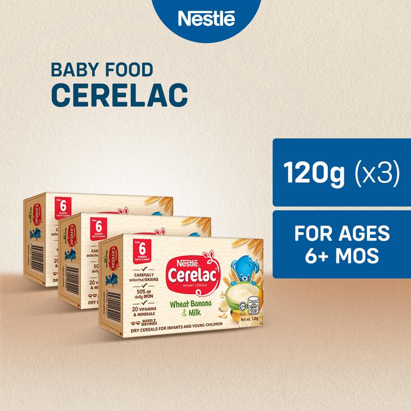 CERELAC Infant Cereals Wheat Banana & Milk 120g - Pack of 3 - TikTok ...