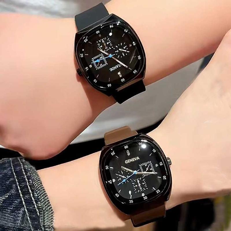 Jam Tangan Getah, Fesyen Wanita, Gaya Kasual, Bentuk Segi Empat ...