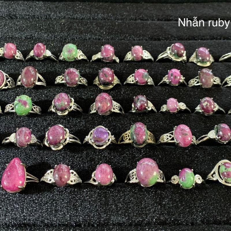 Nhẫn bạc freesize đá tự nhiên ruby nam phi - TikTok Shop Vietnam
