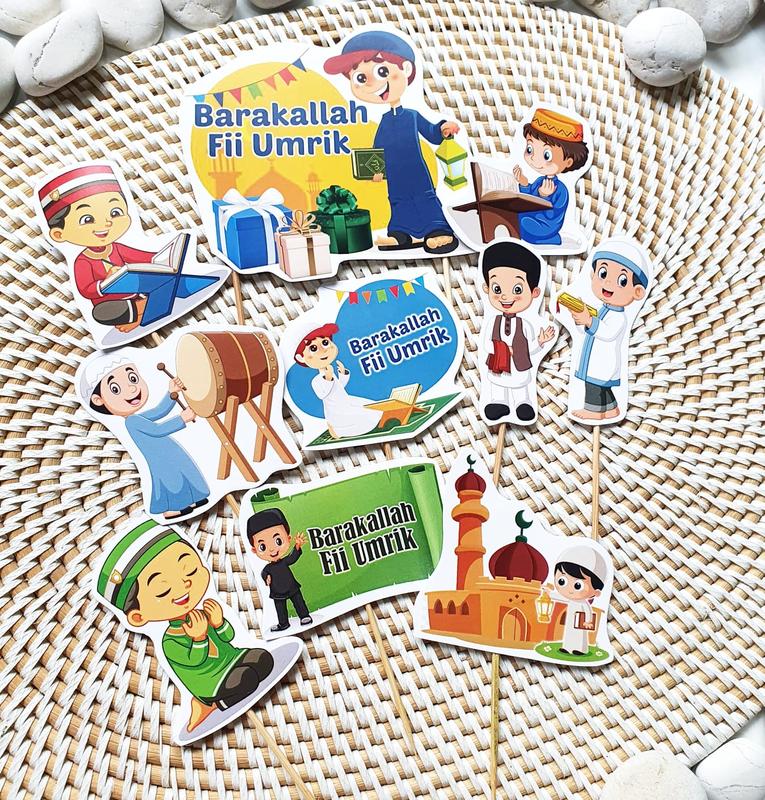 Islamic Boy Santri Barakallah Fii Umrik Muslim Birthday Cake Topper ...