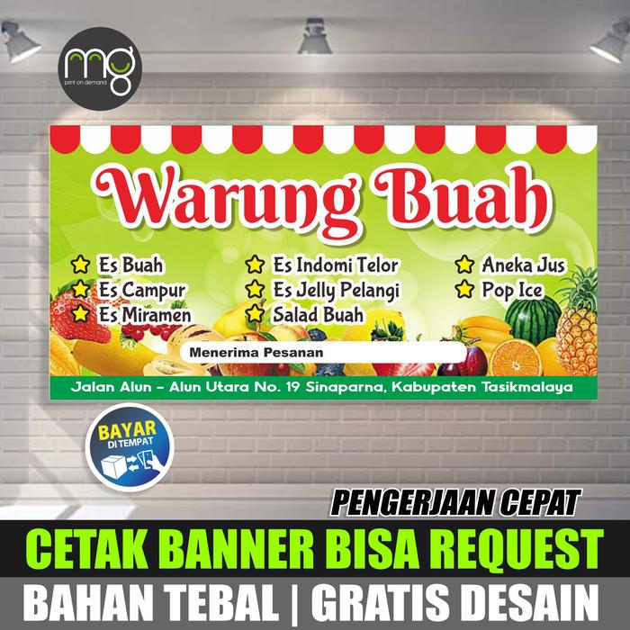 Jual Spanduk es buah segar - desain bisa custom / bisa request sesuai ...