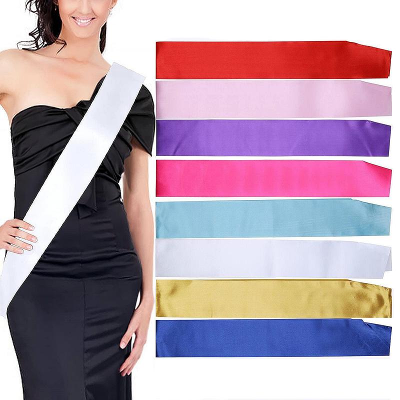 Party Sash Blank Solid Color Costume Accessory Fabric Bride Shoulder ...