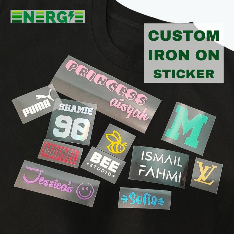 ENERGIE Iron On Sticker Custom Sticker Baju Stiker Baju Iron - TikTok ...