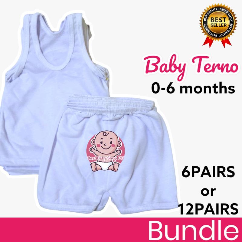 12PAIRS /6PAIRS Newborn Plain White Sando and Short for Baby - TikTok ...