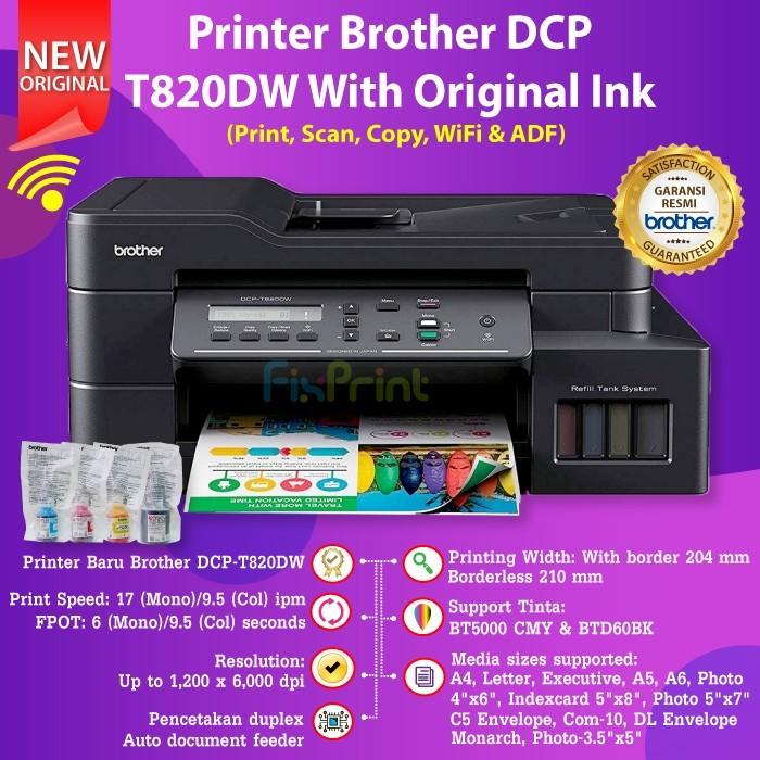 Printer Brother DCP-T820DW Print Scan Copy WiFi ADF Pengganti T810w ...